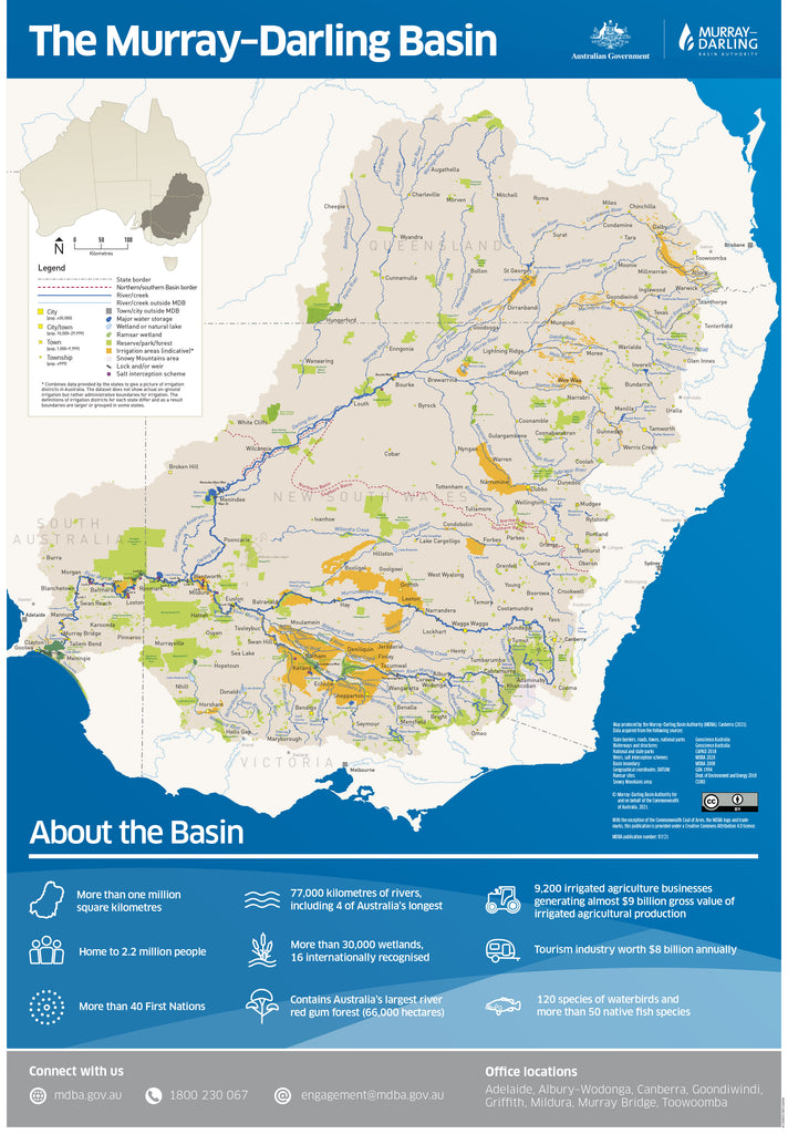 Murray-Darling Basin Wall Map 2021 | Shop Mapworld