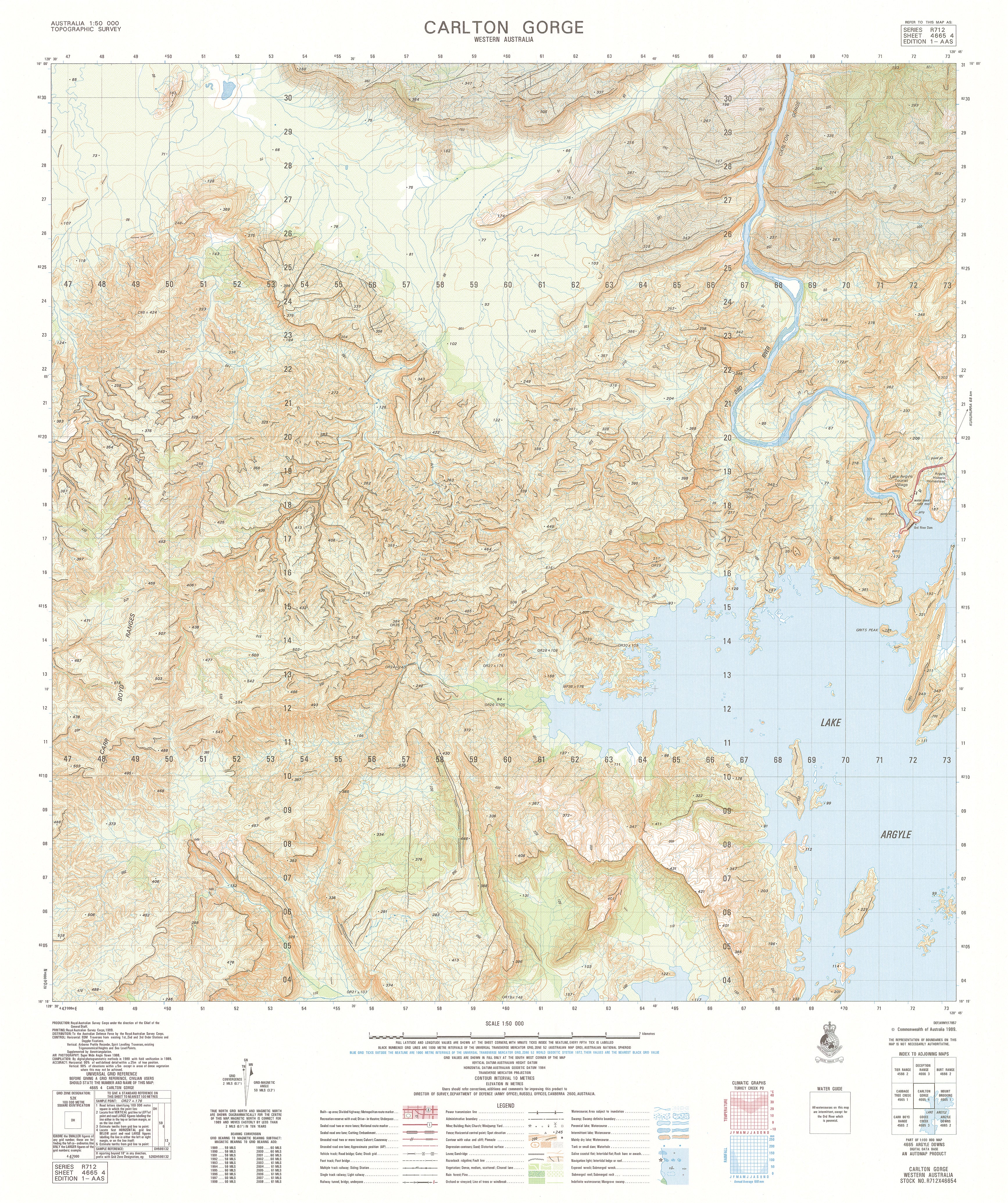 4665-4 Carlton Gorge 1:50k Topographic Map | Mapworld