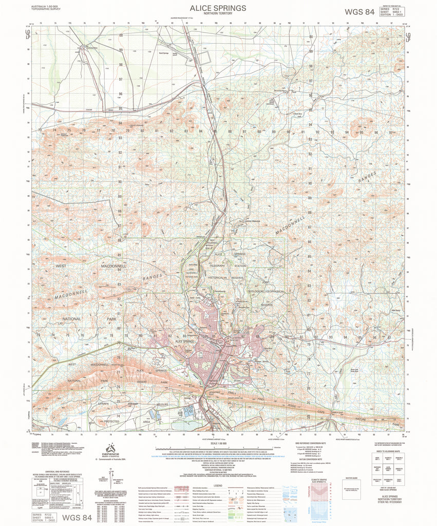 5650-1 Alice Springs 1:50k Topographic Map | Mapworld