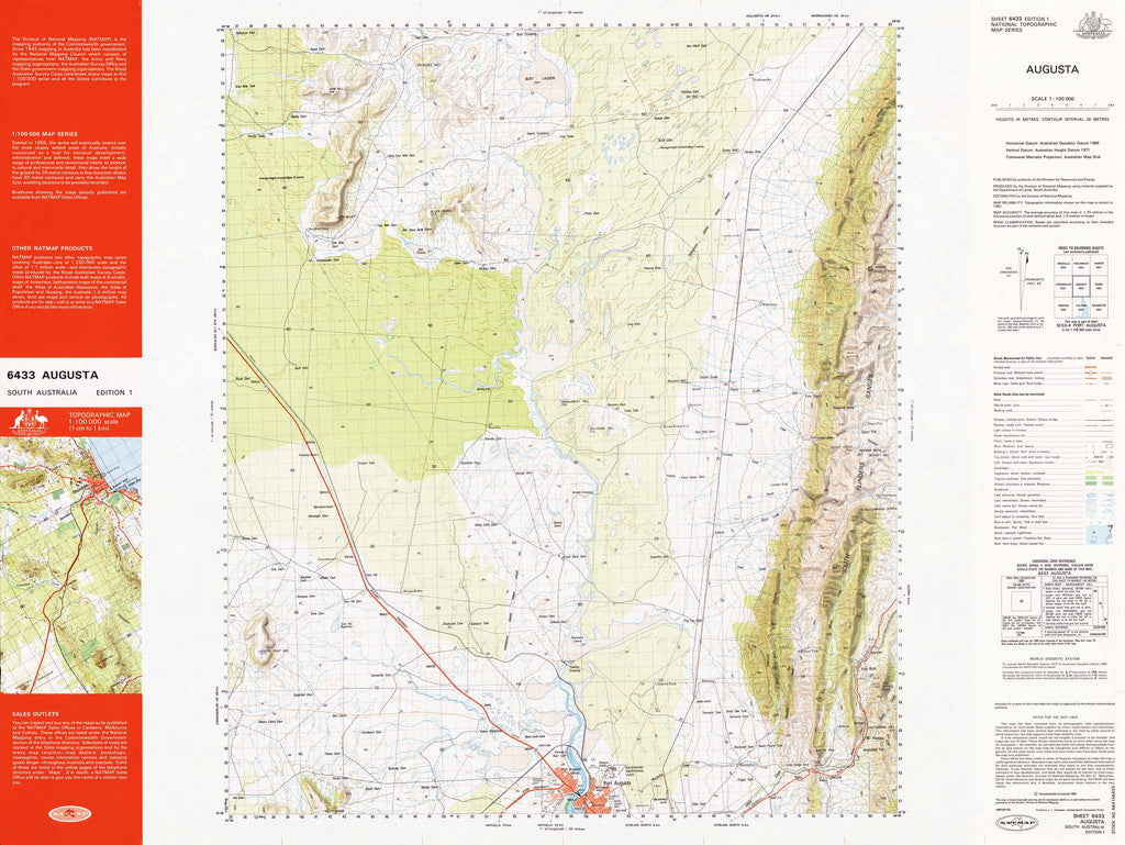 Buy 6433 Augusta 1:100k Topographic Map