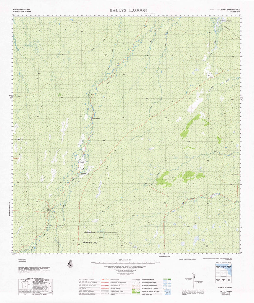 Buy 6663 Ballys Lagoon 1:100k Topographic Map
