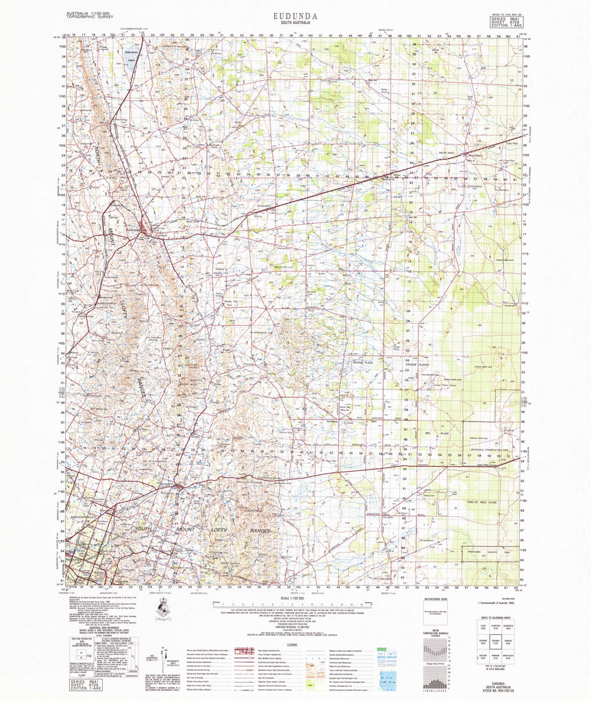 6729 Eudunda 1:100k Topographic Map | Mapworld