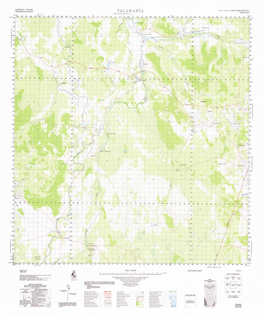 Buy 6960 Talawanta 1:100k Topographic Map
