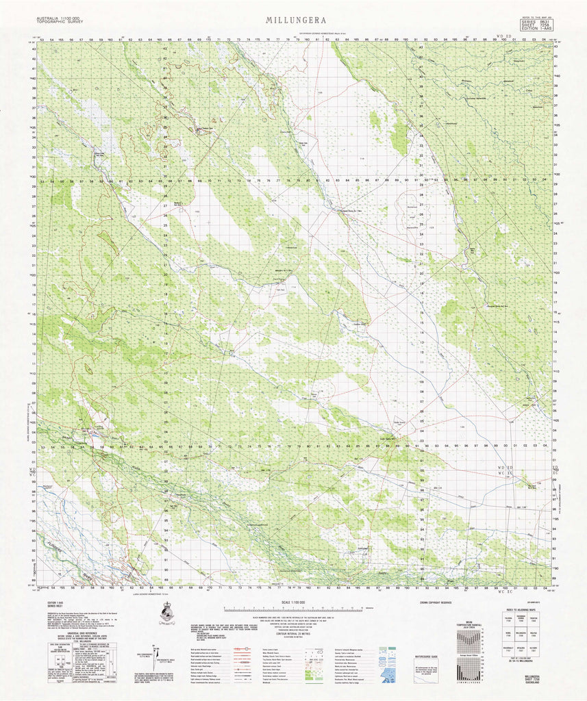 7258 Millungera 1:100k Topographic Map | Mapworld
