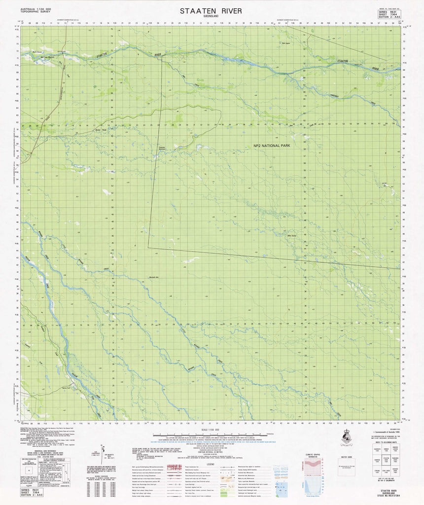 Buy 7364 Staaten River 1:100k Topographic Map