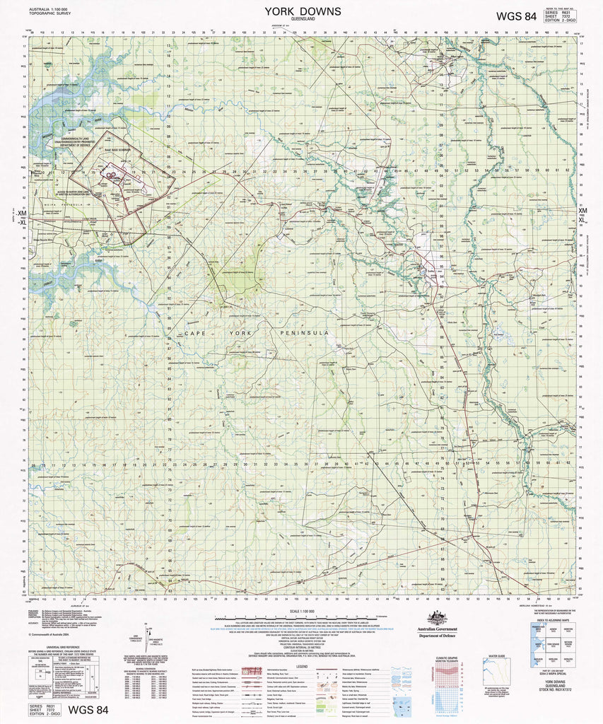 Buy 7372 York Downs 1:100k Topographic Map