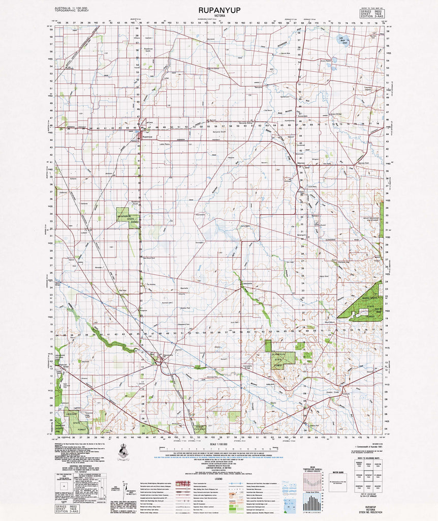 Buy 7424 Rupanyup 1:100k Topographic Map