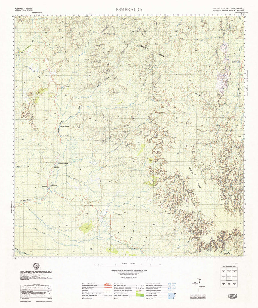 7460 Esmeralda 1:100k Topographic Map | Mapworld