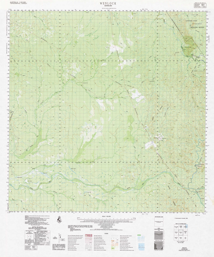 Buy 7471 Wenlock 1:100k Topographic Map
