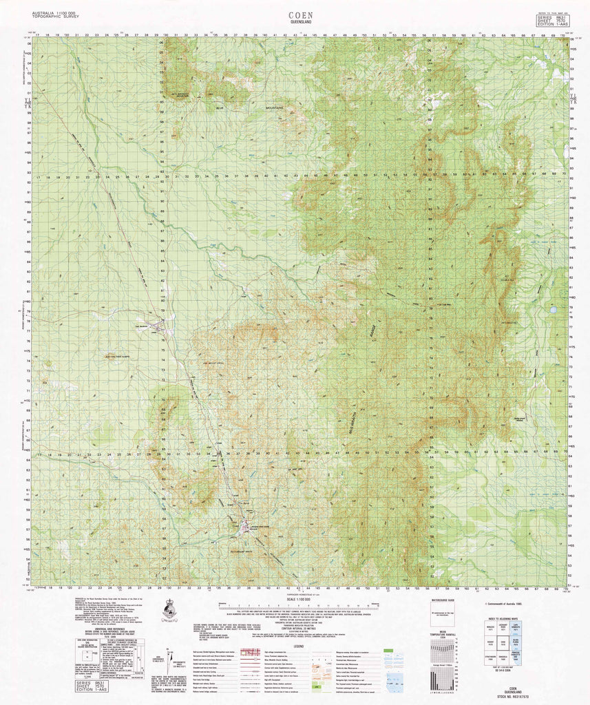 7570 Coen 1:100k Topographic Map | Mapworld
