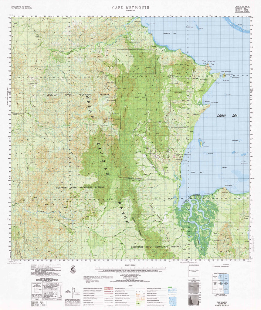 7572 Cape Weymouth 1:100k Topographic Map | Mapworld