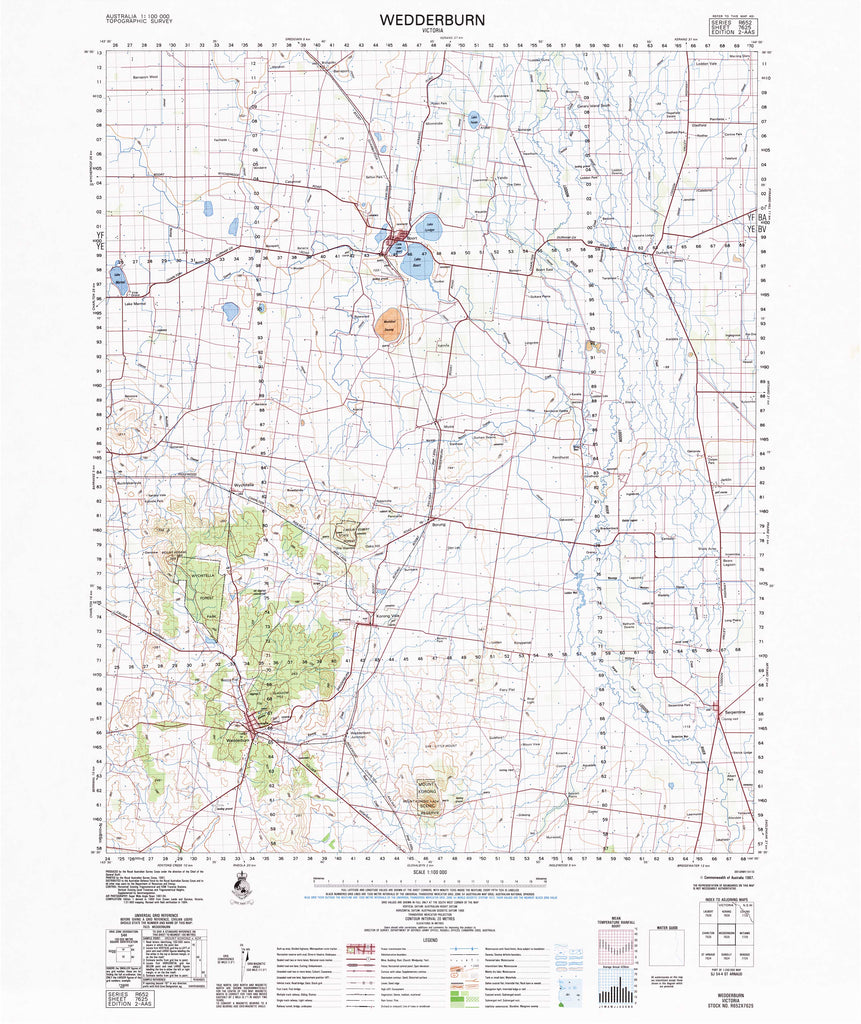 Buy 7625 Wedderburn 1:100k Topographic Map