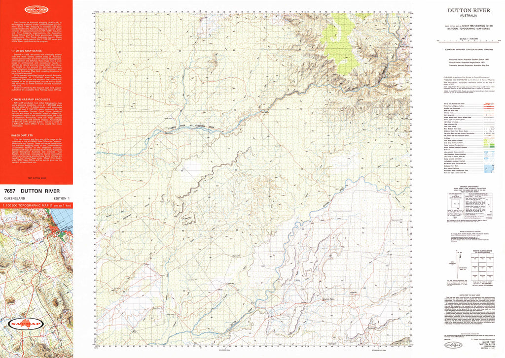 7657 Dutton River 1:100k Topographic Map | Mapworld