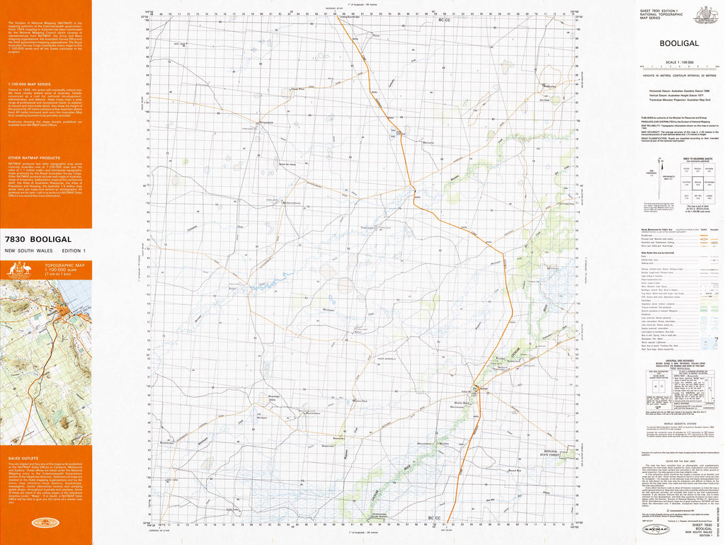 Buy 7830 Booligal 1:100k Topographic Map