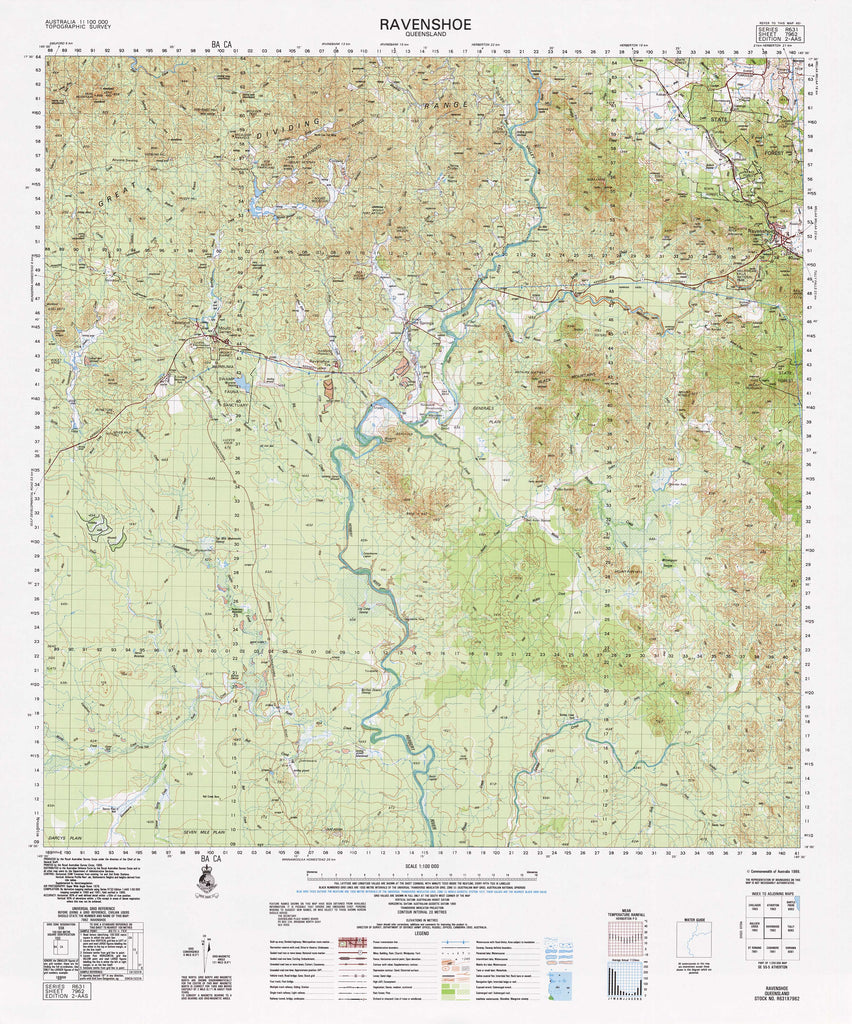 Buy 7962 Ravenshoe 1:100k Topographic Map