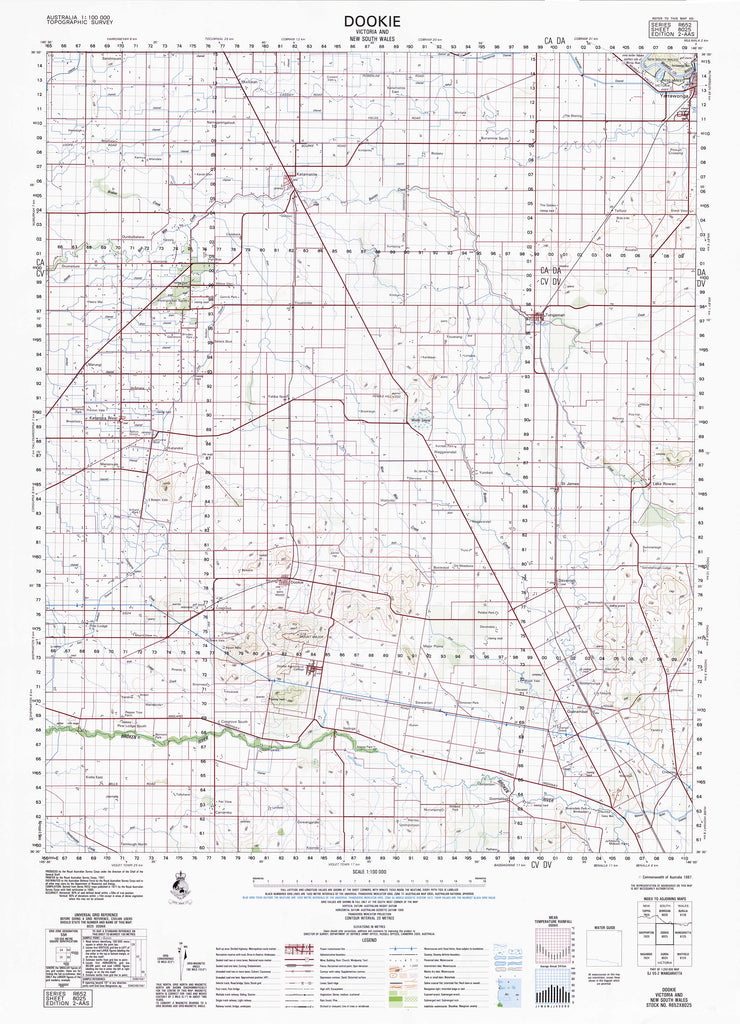 Buy 8025 Dookie 1:100k Topographic Map
