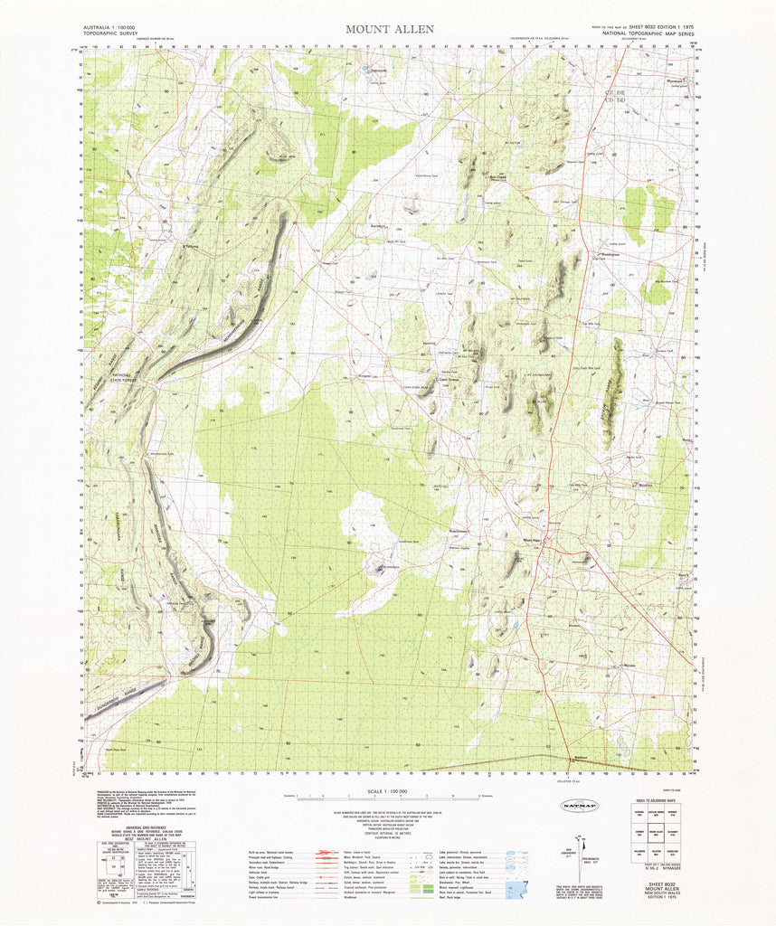 8032 Mount Allen 1:100k Topographic Map | Mapworld