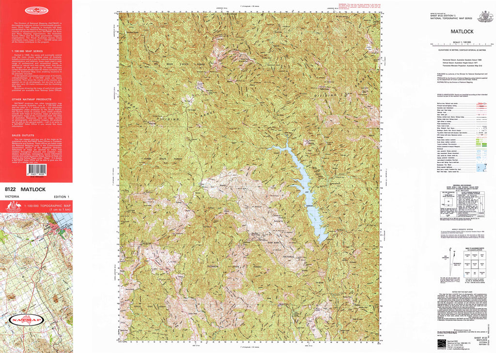 Buy 8122 Matlock 1:100k Topographic Map