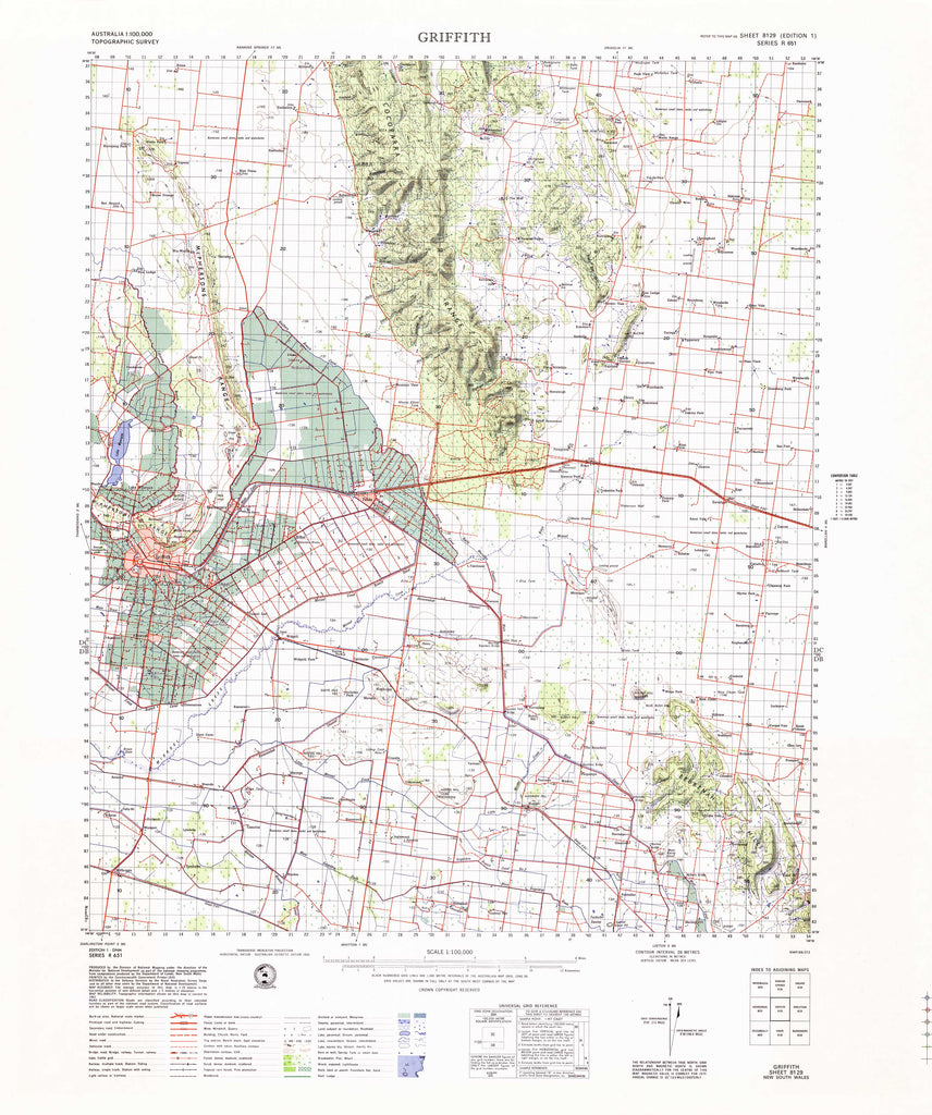 Buy 8129 Griffith 1:100k Topographic Map