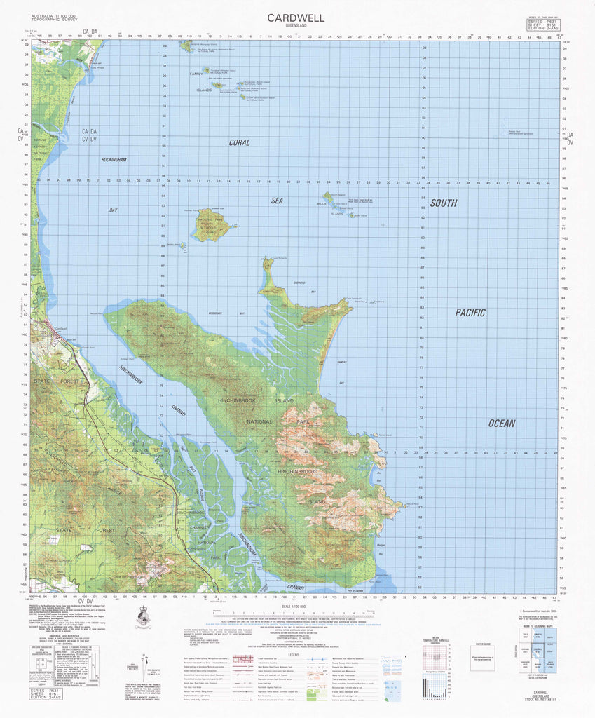 Buy 8161 Cardwell 1:100k Topographic Map