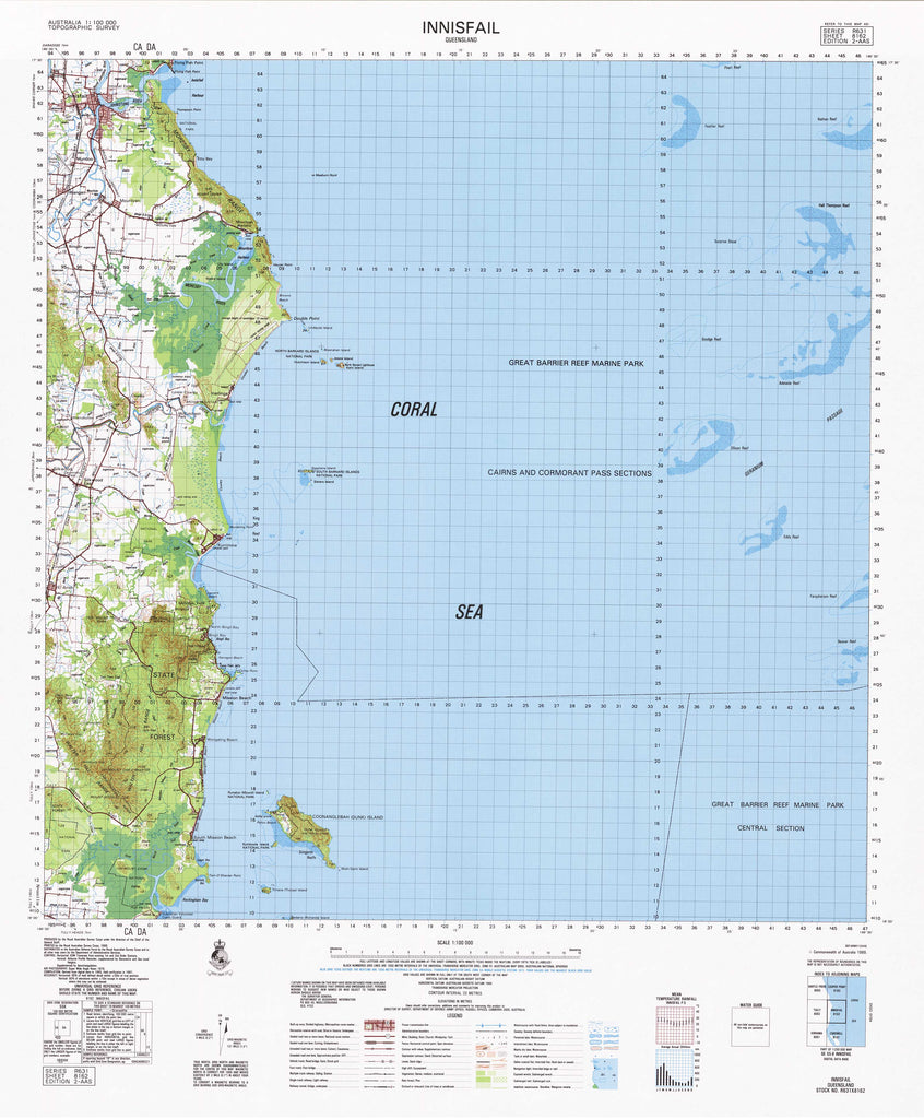 Buy 8162 Innisfail 1:100k Topographic Map