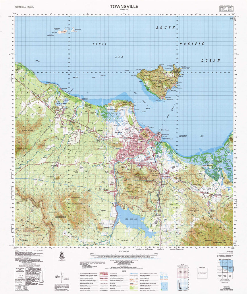 Buy 8259 Townsville 1:100k Topographic Map