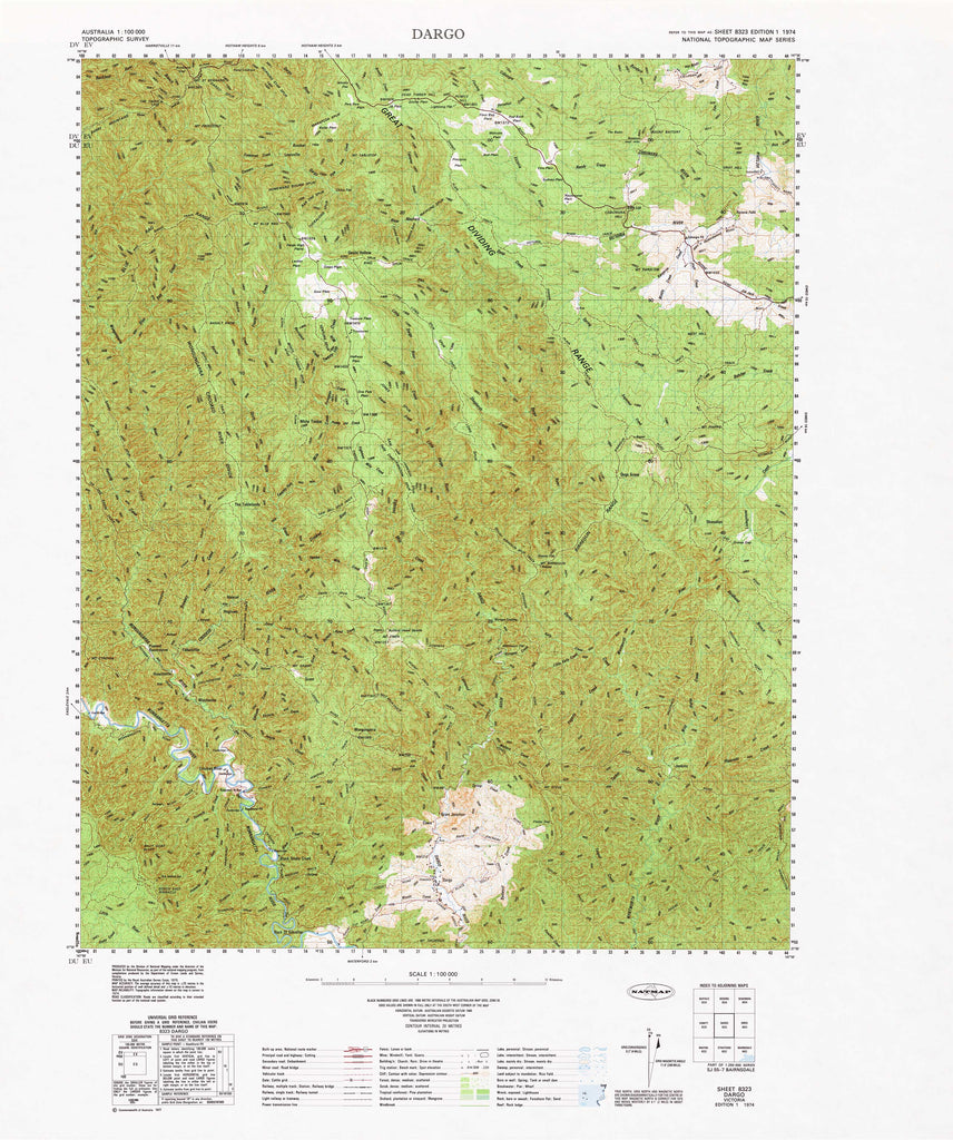 Buy 8323 Dargo 1:100k Topographic Map