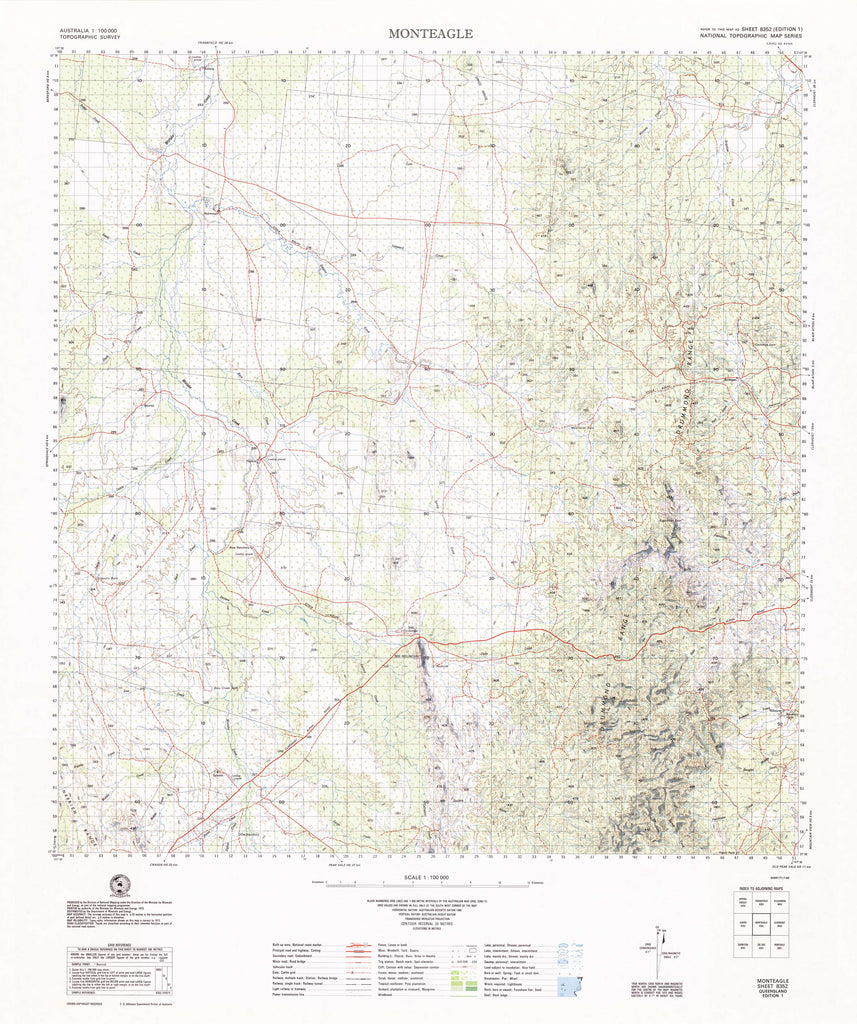 8352 Monteagle 1:100k Topographic Map | Mapworld