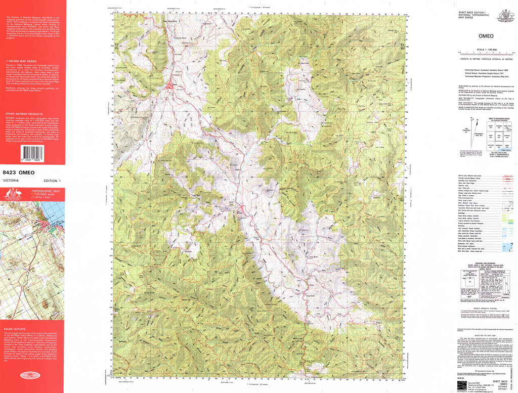 Buy 8423 Omeo 1:100k Topographic Map