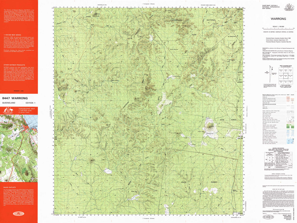 Buy 8447 Warrong 1:100k Topographic Map
