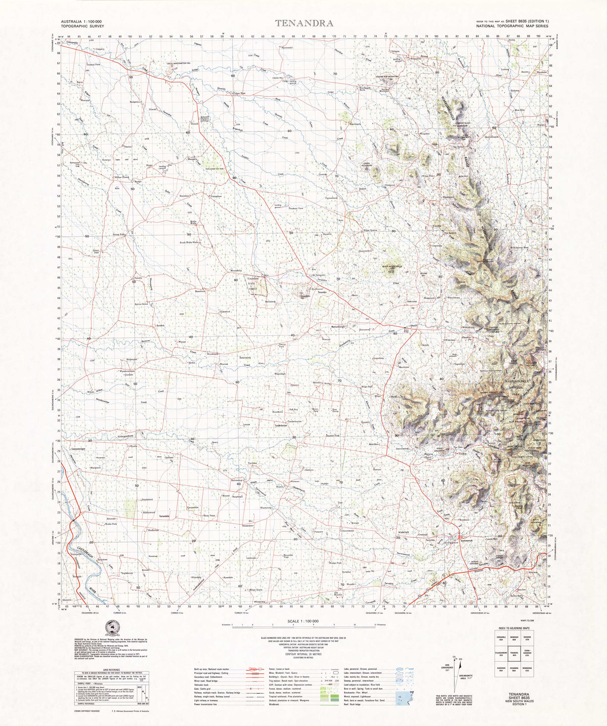 8635 Tenandra 1:100k Topographic Map | Mapworld