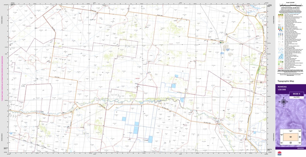 Rowena 8638-S 1:50k Topographic Map | Shop Mapworld