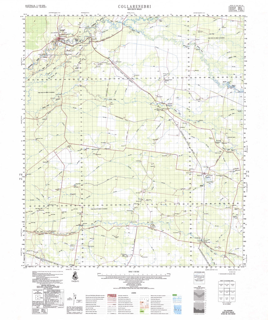 Buy 8638 Collarenebri 1:100k Topographic Map