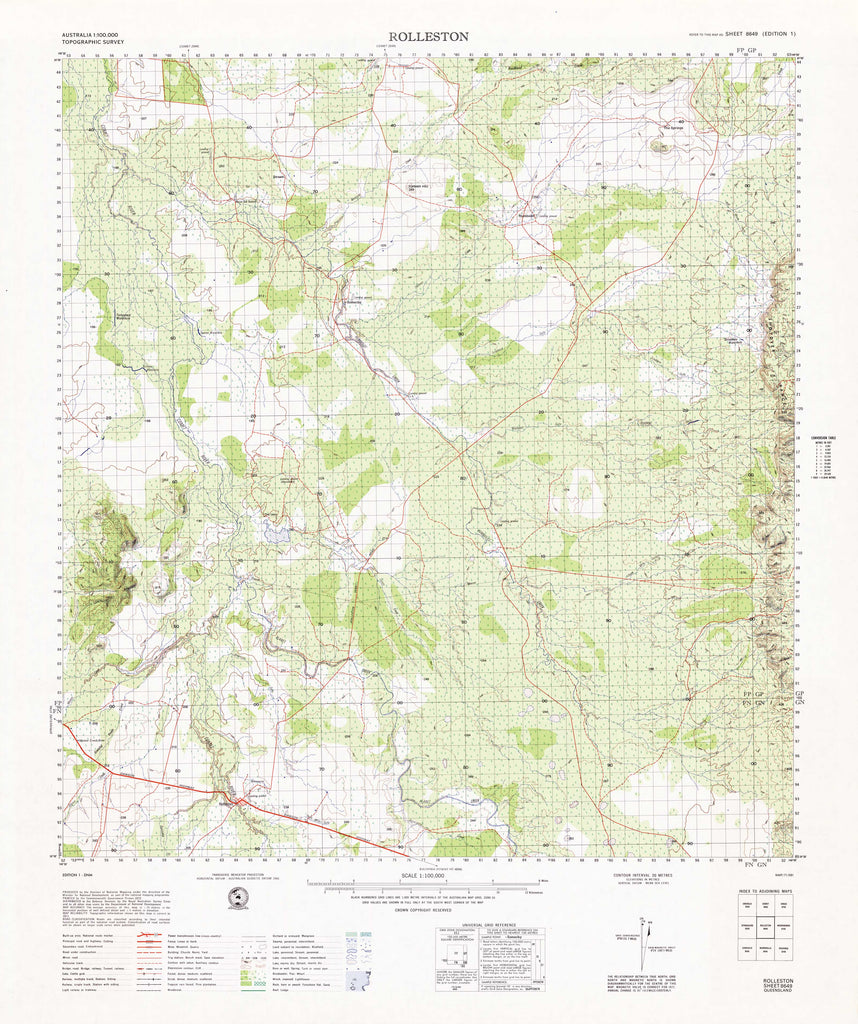 Buy 8649 Rolleston 1:100k Topographic Map