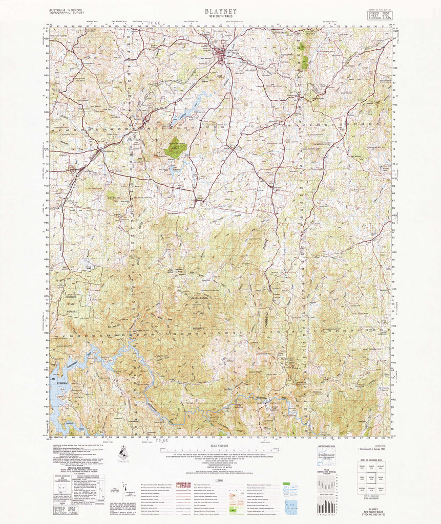 Buy 8730 Blayney 1:100k Topographic Map
