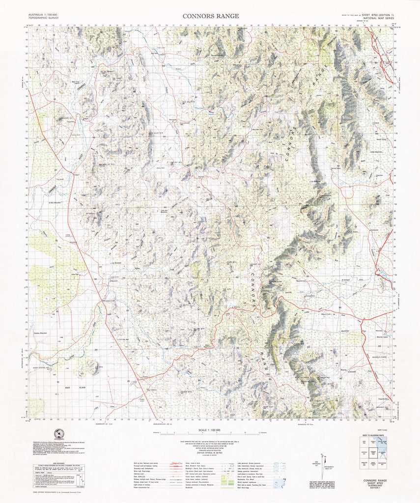 Buy 8753 Connors Range 1:100k Topographic Map