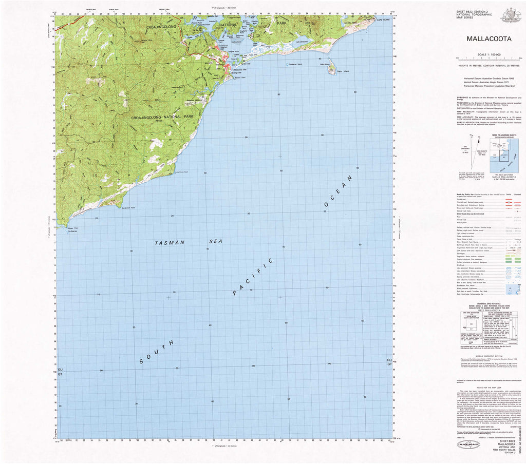 Buy 8822 Mallacoota 1:100k Topographic Map