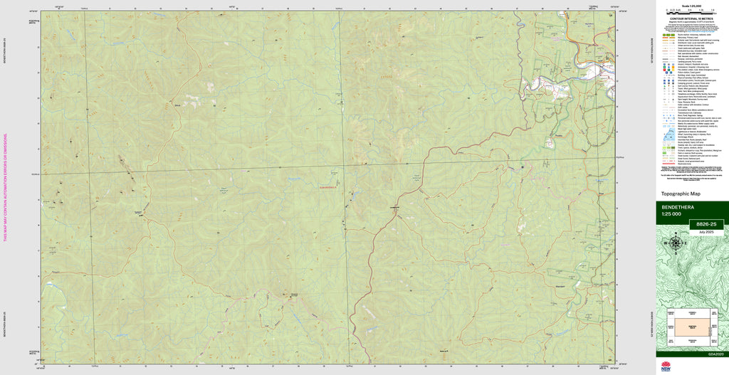 Bendethera 8826-2S Topographic Map 1:25k | Mapworld