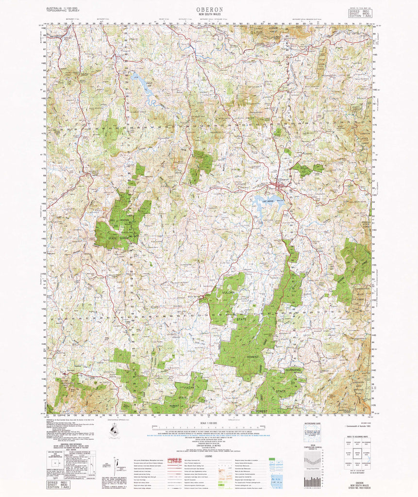 Buy 8830 Oberon 1:100k Topographic Map