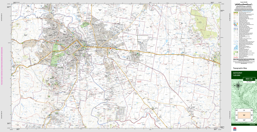 Bathurst 8831-3S Topographic Map 1:25k | Mapworld