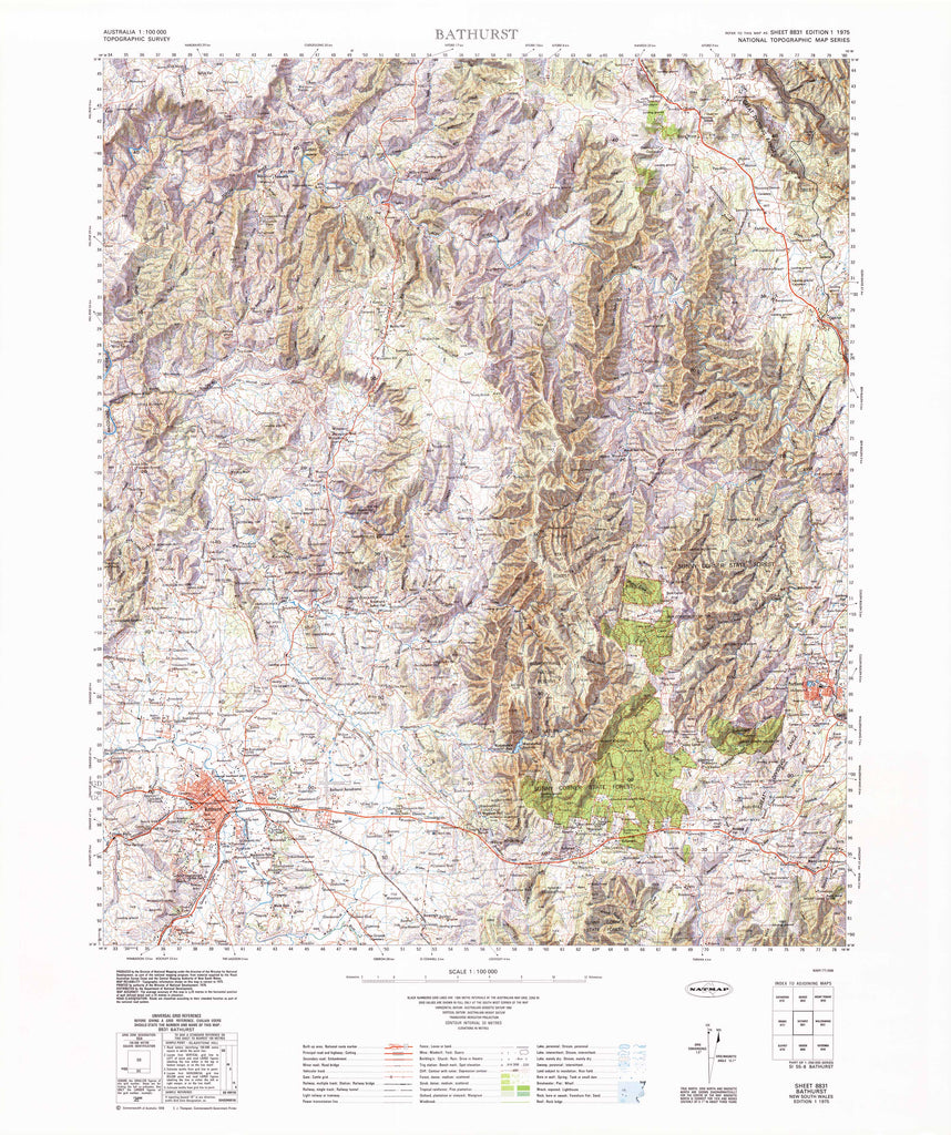 Buy 8831 Bathurst 1:100k Topographic Map