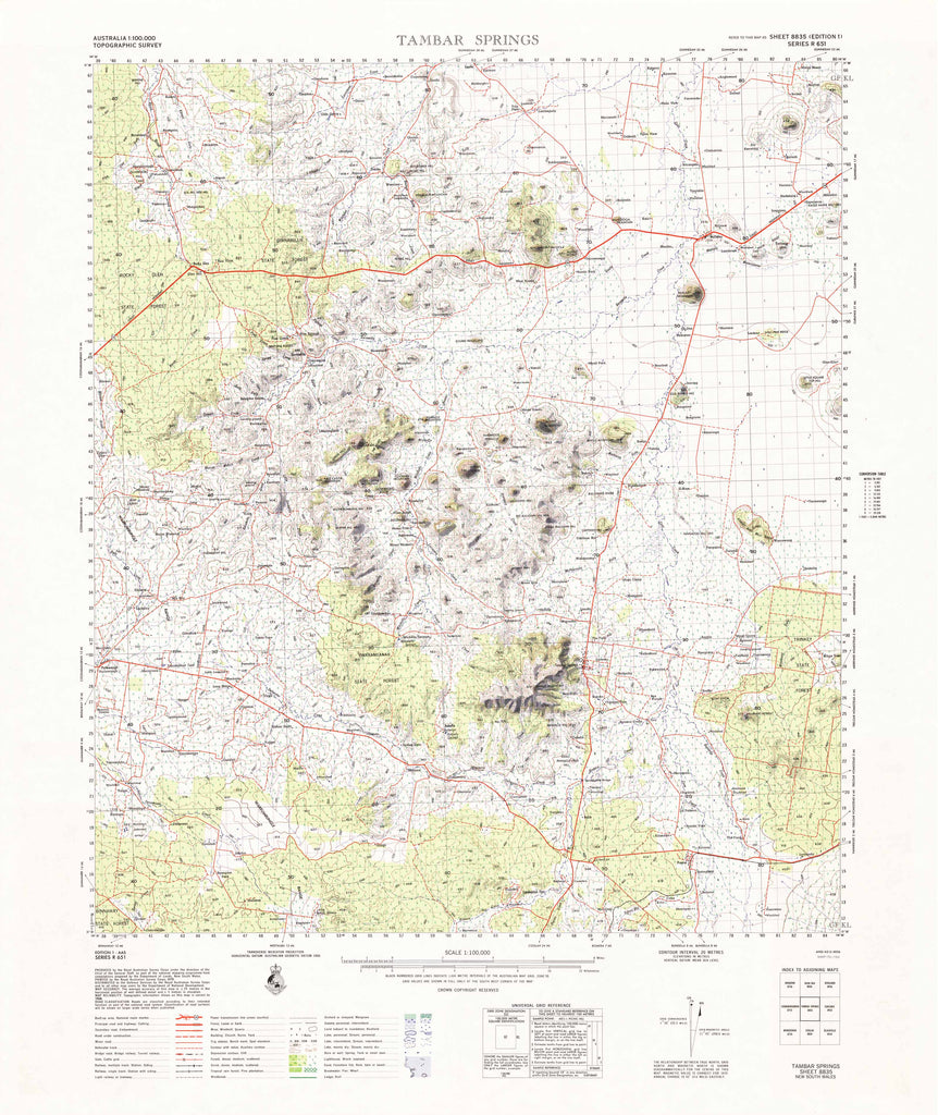 Buy 8835 Tambar Springs 1:100k Topographic Map