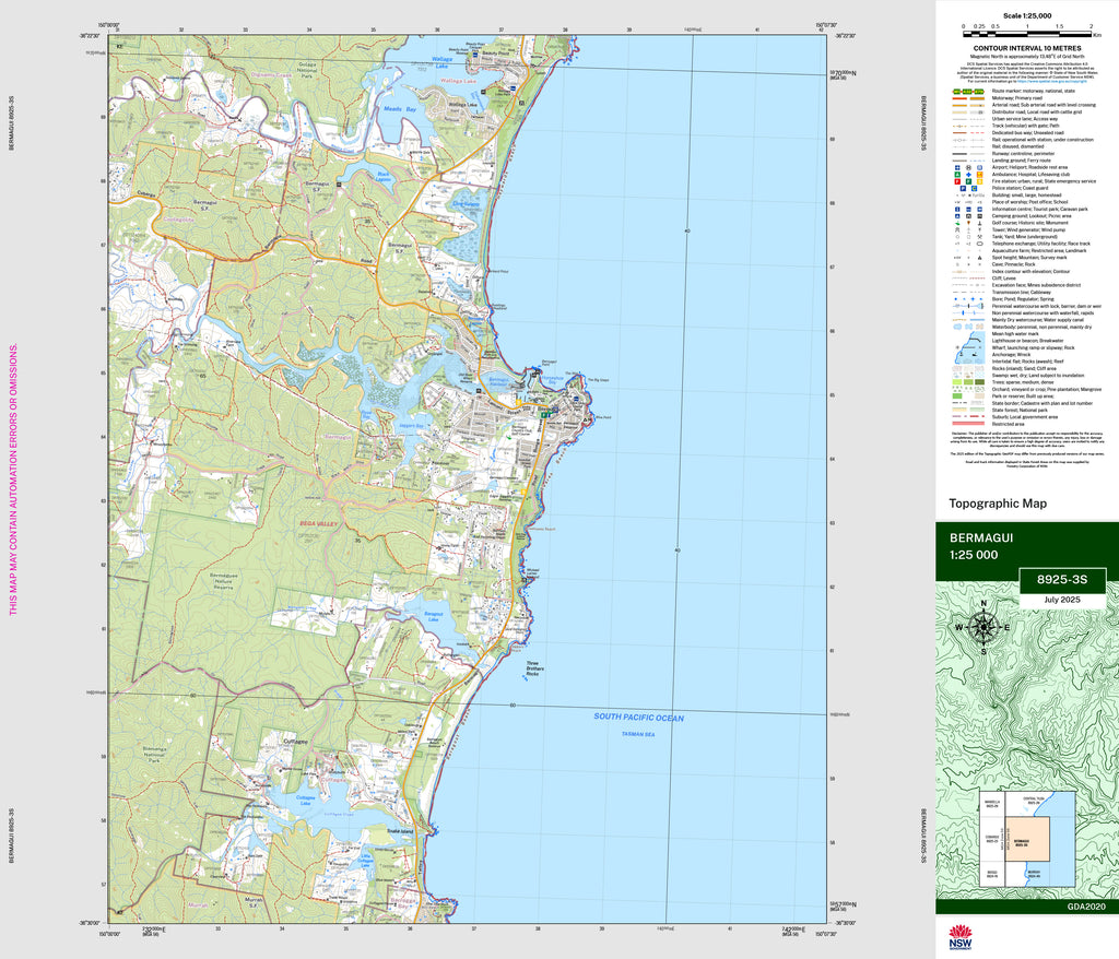 Bermagui 8925-3S Topographic Map 1:25k | Mapworld