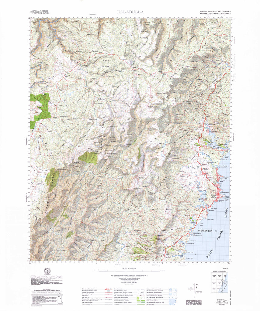 Buy 8927 Ulladulla 1:100k Topographic Map