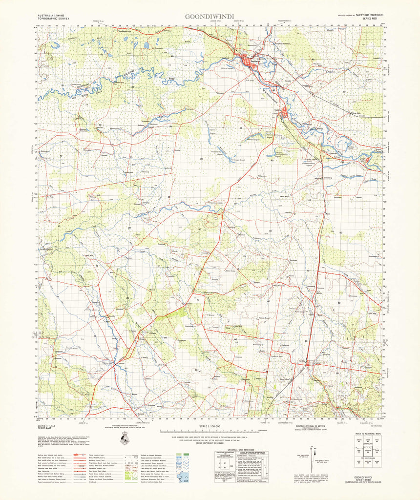 Buy 8940 Goondiwindi 1:100k Topographic Map