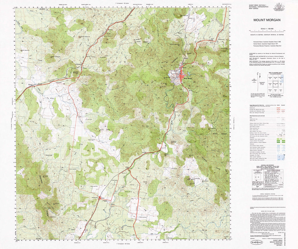 Buy 8950 Mount Morgan 1:100k Topographic Map