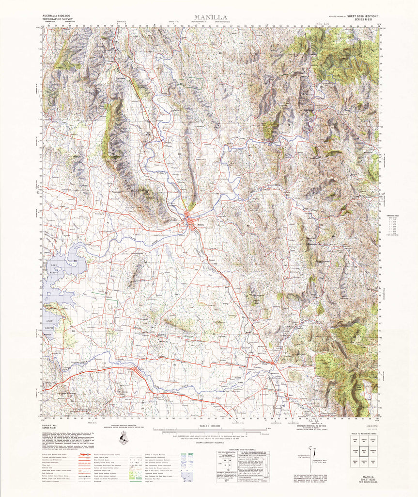 Buy 9036 Manilla 1:100k Topographic Map