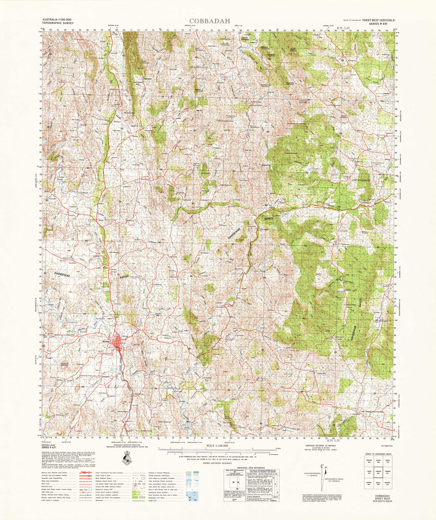 9037 Cobbadah 1:100k Topographic Map | Mapworld