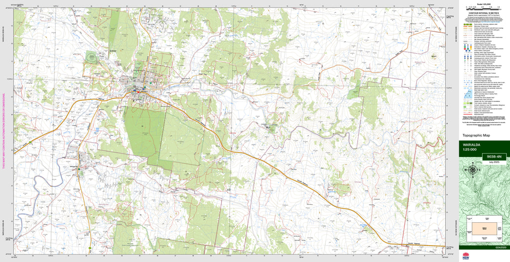 Warialda 9038-4N Topographic Map 1:25k | Mapworld