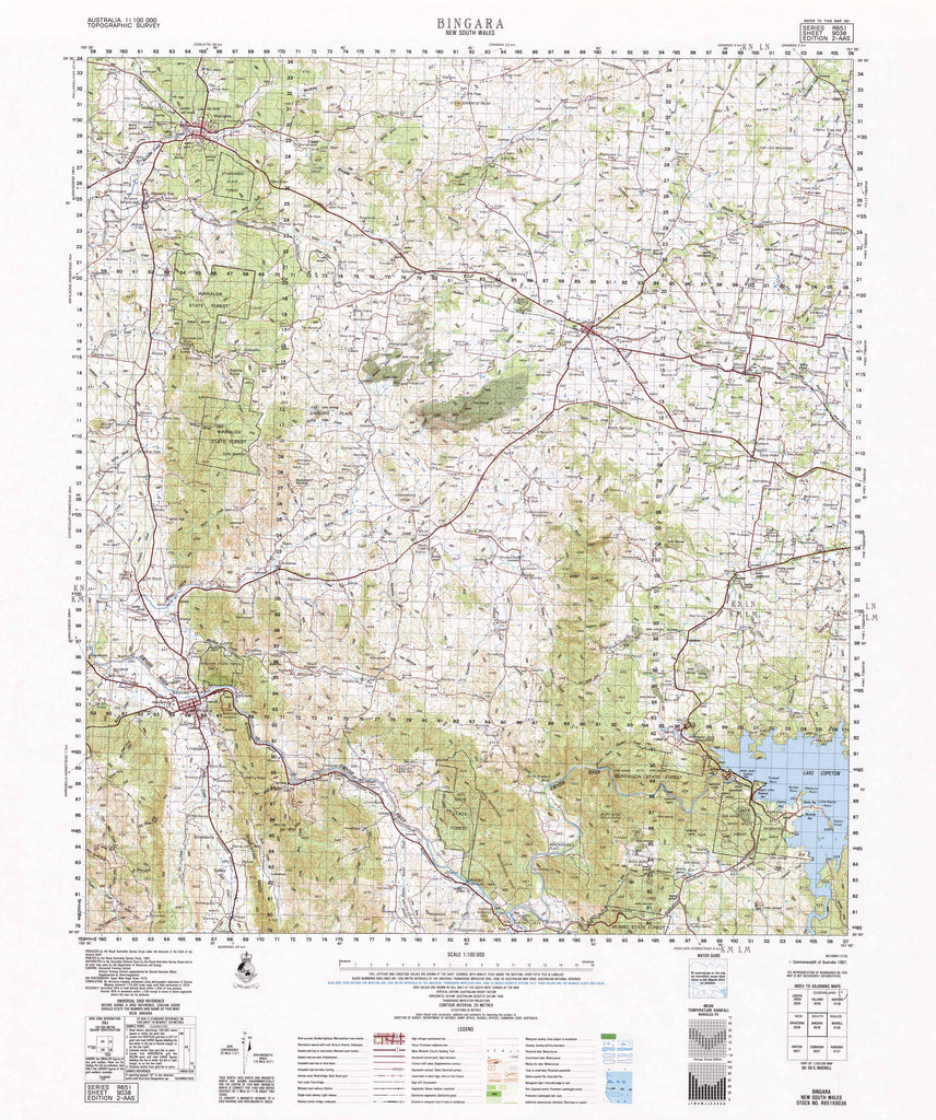 Buy 9038 Bingara 1:100k Topographic Map